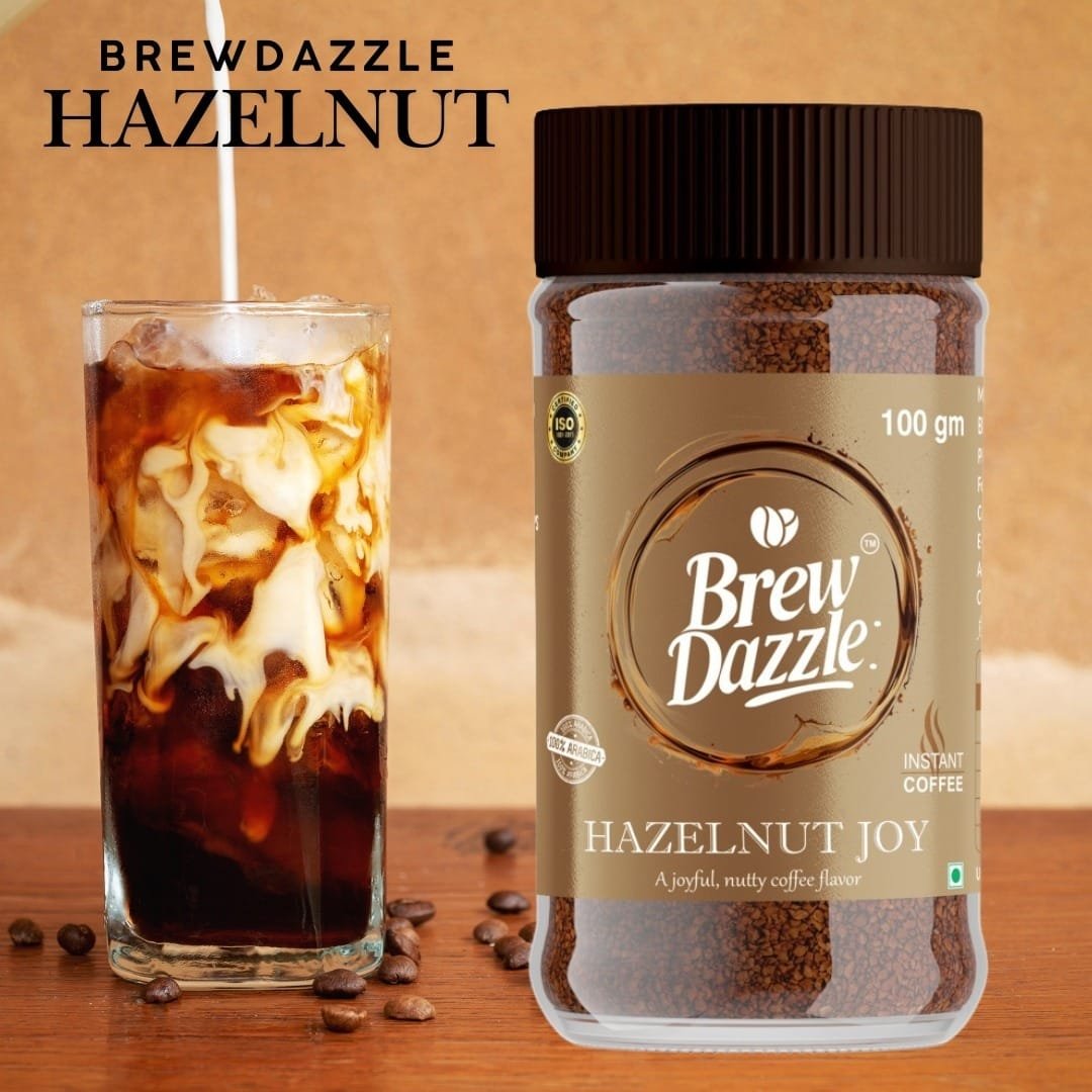 Hazelnut Joy BREWDAZZLE Instant Coffee Granules | 100g Coffee Jar | 100 ...